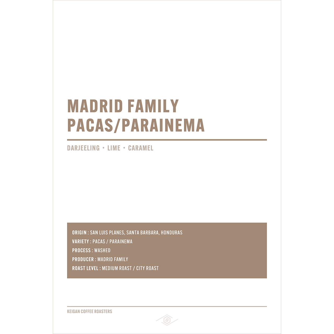 Honduras Madrid Family Pacas / Parainema Washed – KEIGAN COFFEE ROASTERS